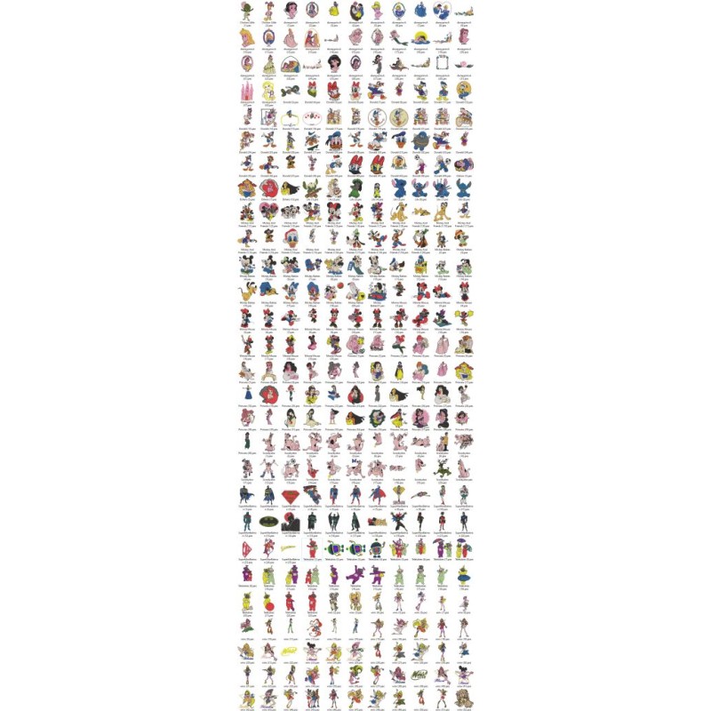 1200 Cartoons Embroidery Designs Pack