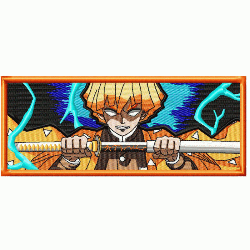 Zenitsu Sword Embroidery Design 4 Sizes