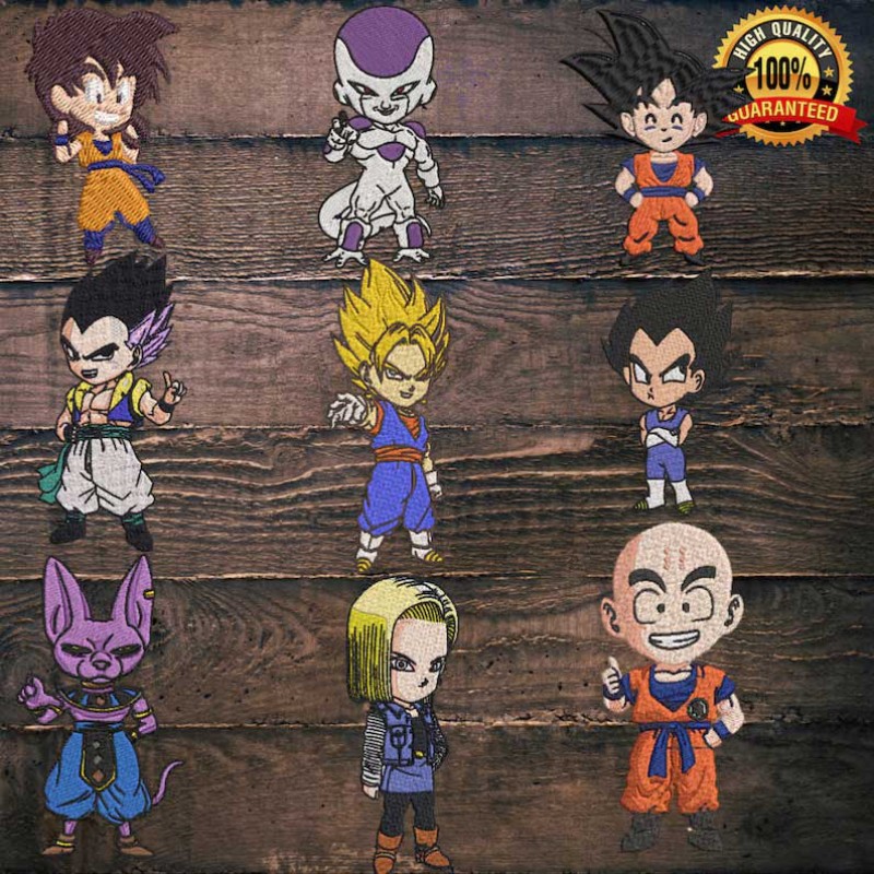 Anime Embroidery Caricature Designs Pack