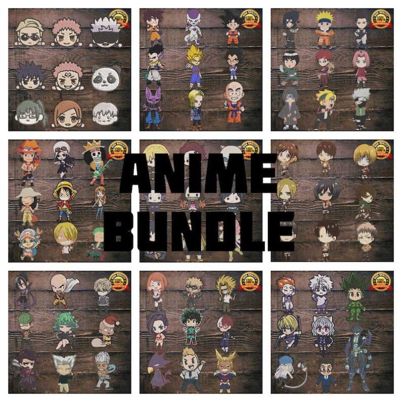 Anime Embroidery Caricature Designs Pack
