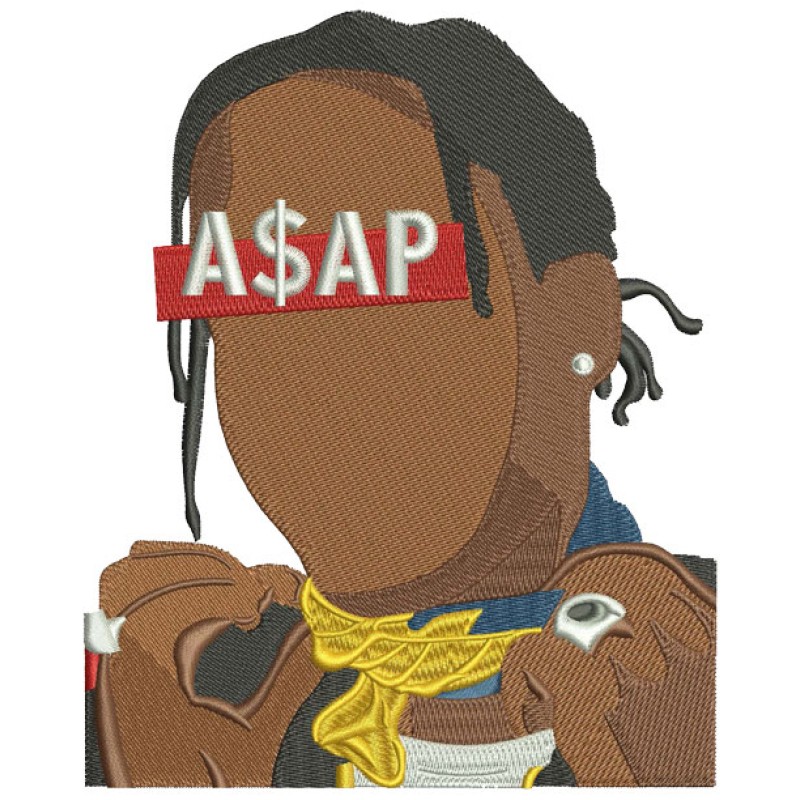 ASAP Rapper Embroidery Design 4 Sizes
