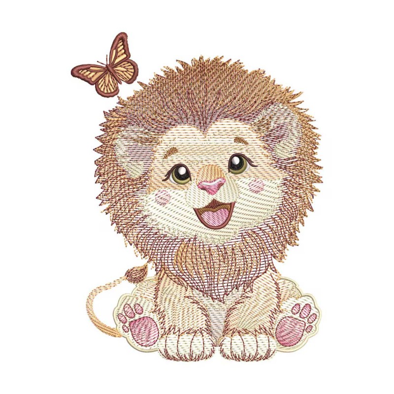 Safari Baby Lion Embroidery Design 6 Sizes, Instant Download