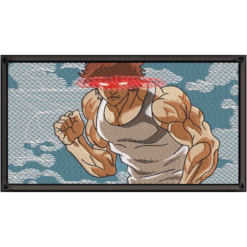 Baki Red Eyes Embroidery Design 5 Sizes