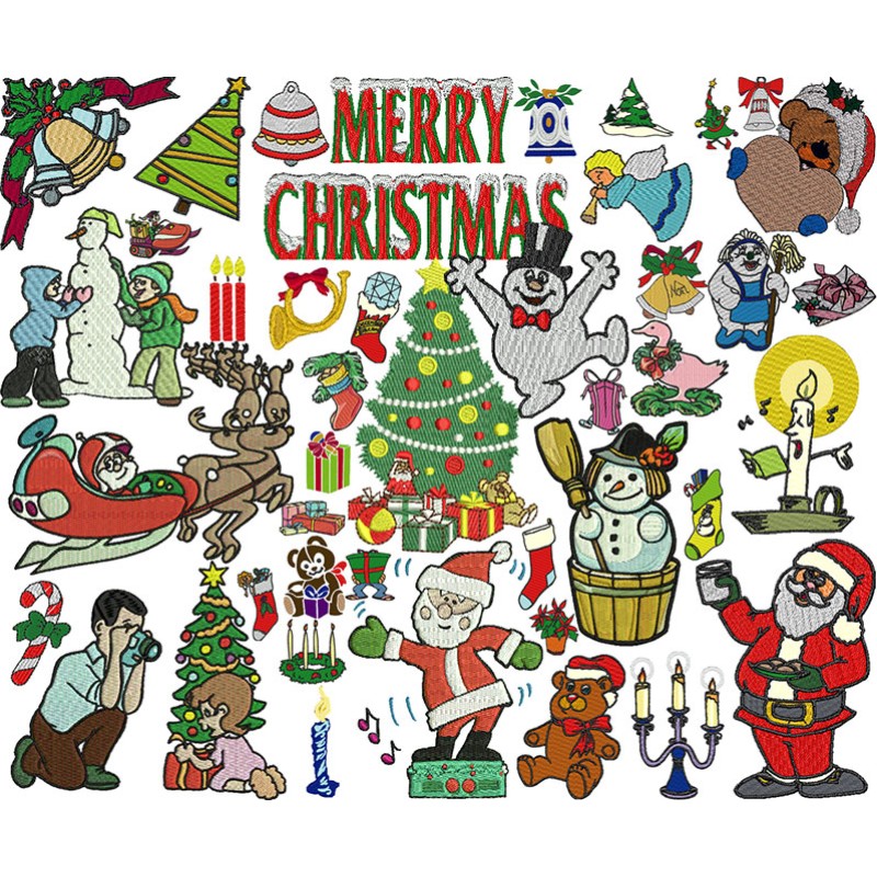 +130 Christmas Embroidery Designs Pack