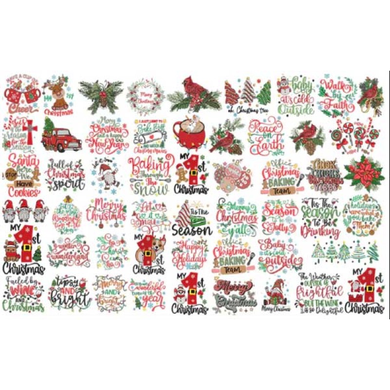 64 Christmas machine Embroidery Designs mega bundle