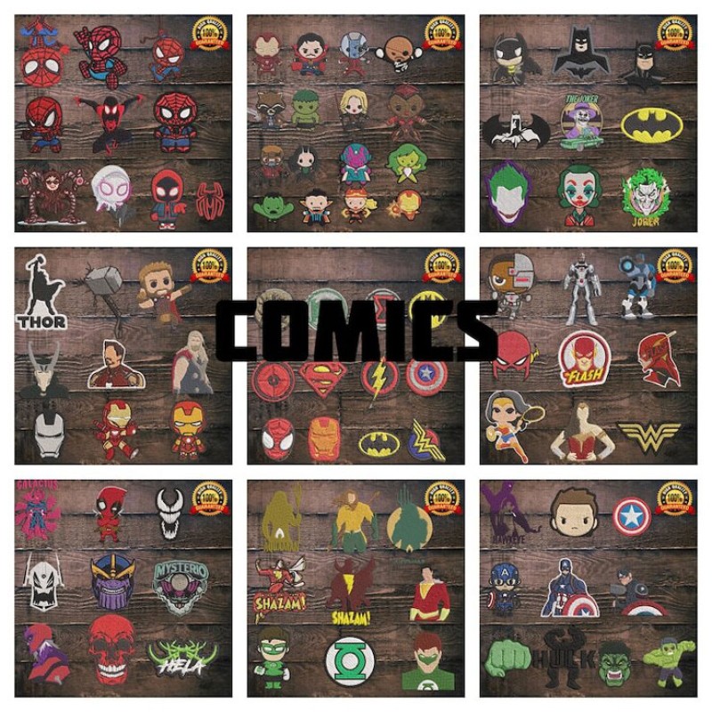 Comics Heroes Super Embroidery Designs Pack