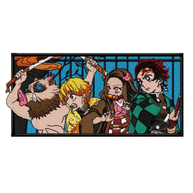 Demon Slayer Anime Embroidery Design 6 Sizes