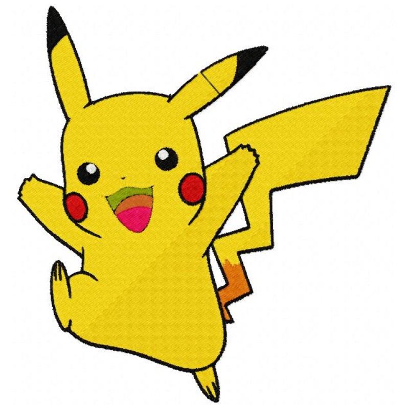 Pokemon Happy Embroidery Design 3 Sizes