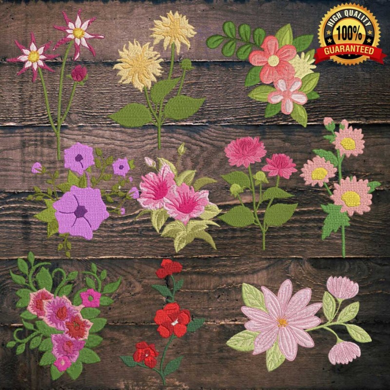 Floral Embroidery Designs Pack