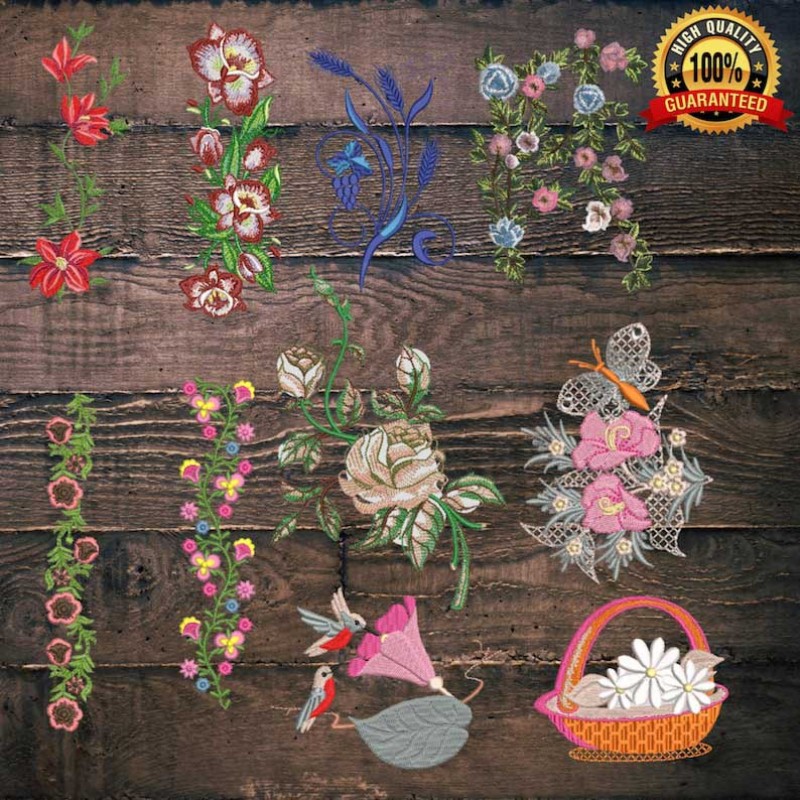 Floral Embroidery Designs Pack