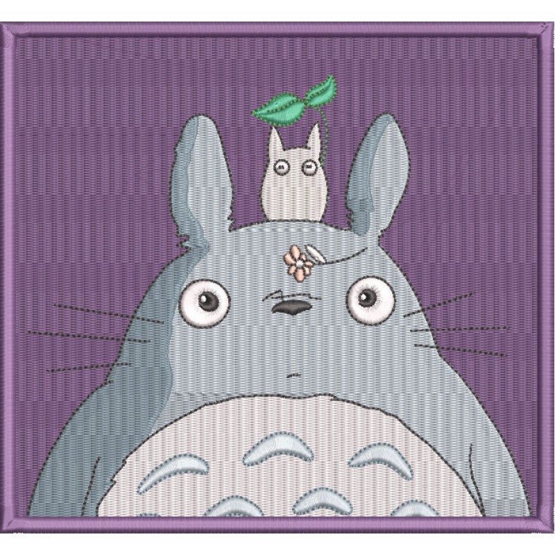 Totoro Frame Embroidery Design 4 Sizes
