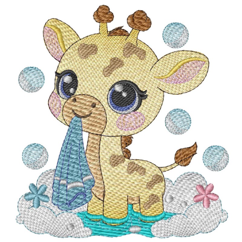Cute Baby Giraffe Embroidery Design 2 Sizes