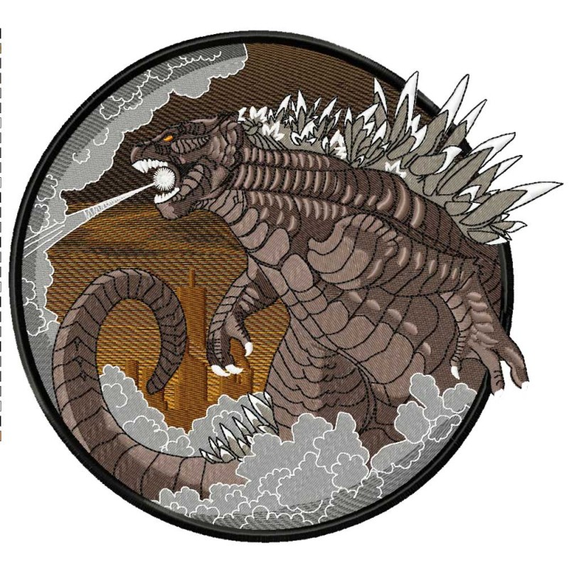 GODZILLA Dragon Embroidery Design 2 Sizes