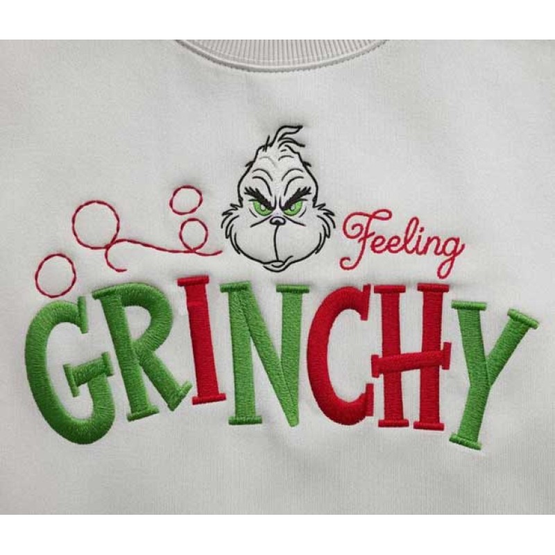 Feeling Grinchy Machine Embroidery Design 3 Sizes