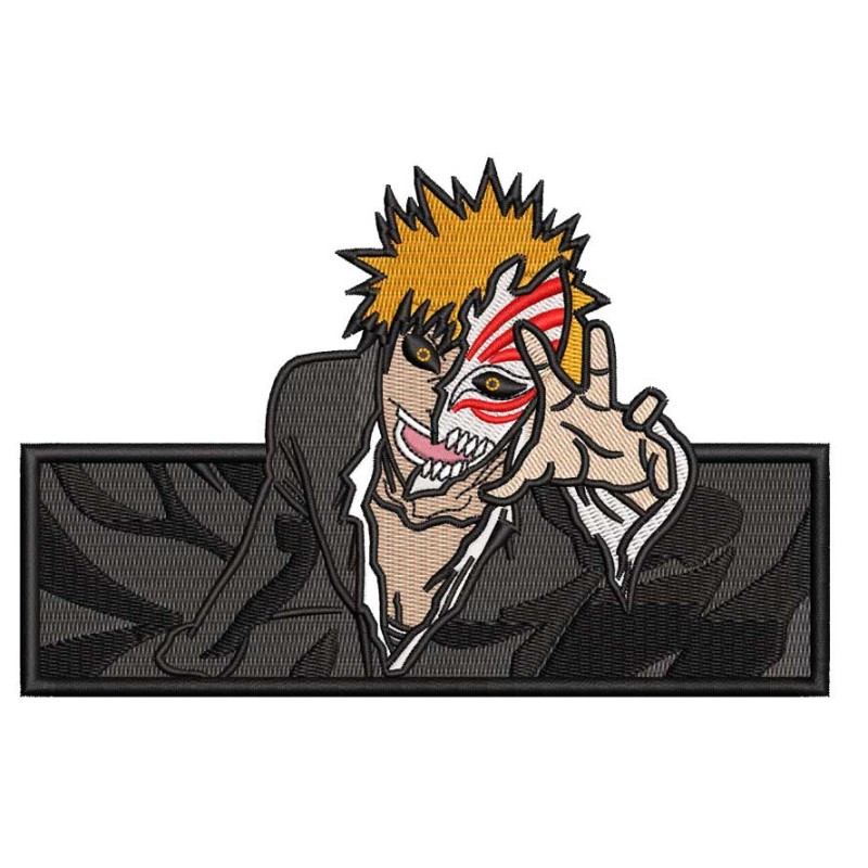 Ichigo Kurosaki Black Embroidery Design 4 Sizes