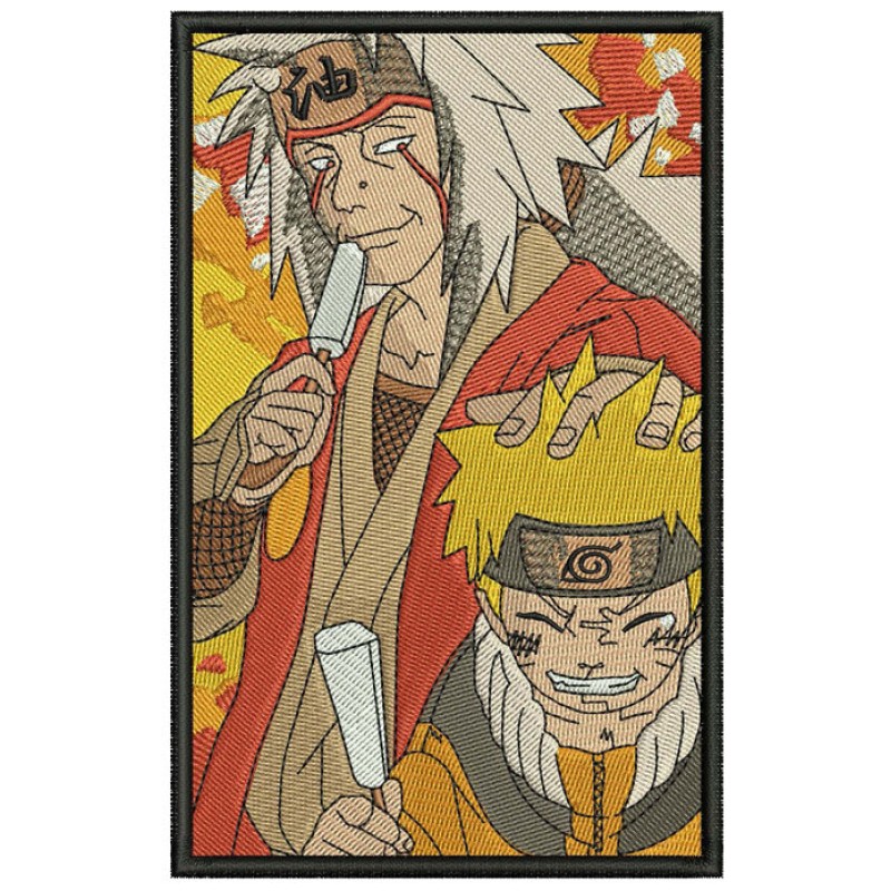 JIRAYA and NARUTO Relationship Rectangle Embroidery Design 4 Sizes