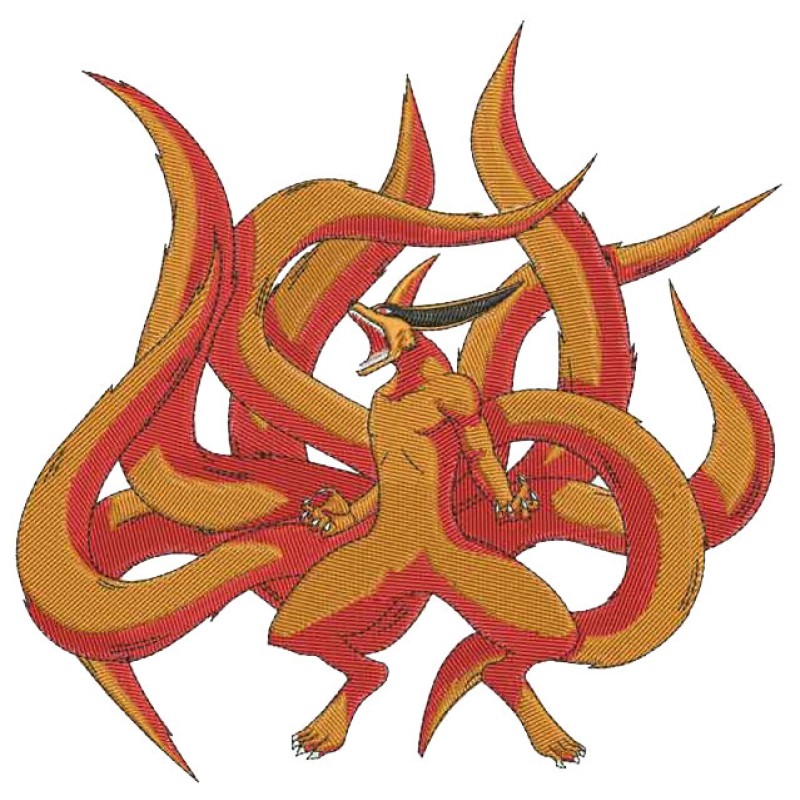 Kurama Anime Embroidery Design 4 Sizes