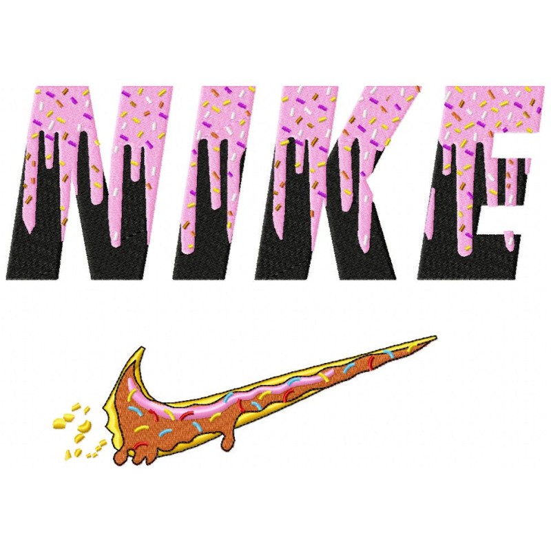 Swoosh Donut Embroidery Design 3 Sizes