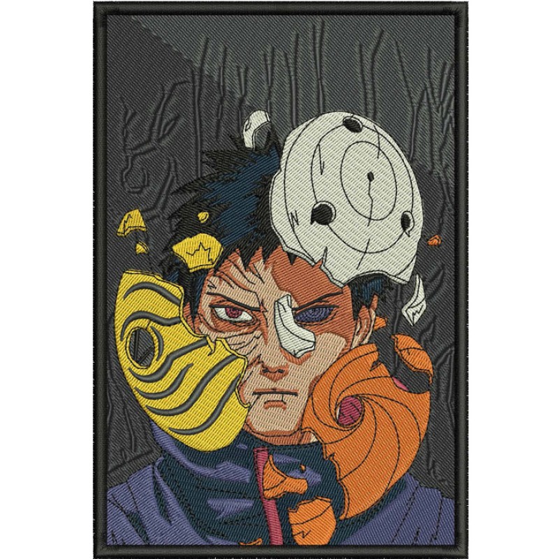 Frame x Obito Uchiha (3 Masks) Embroidery Design 4 Sizes