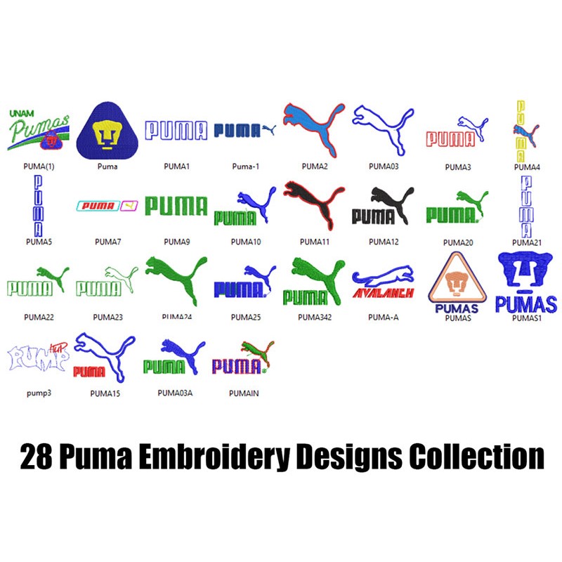 28 Puma Embroidery Designs Pack