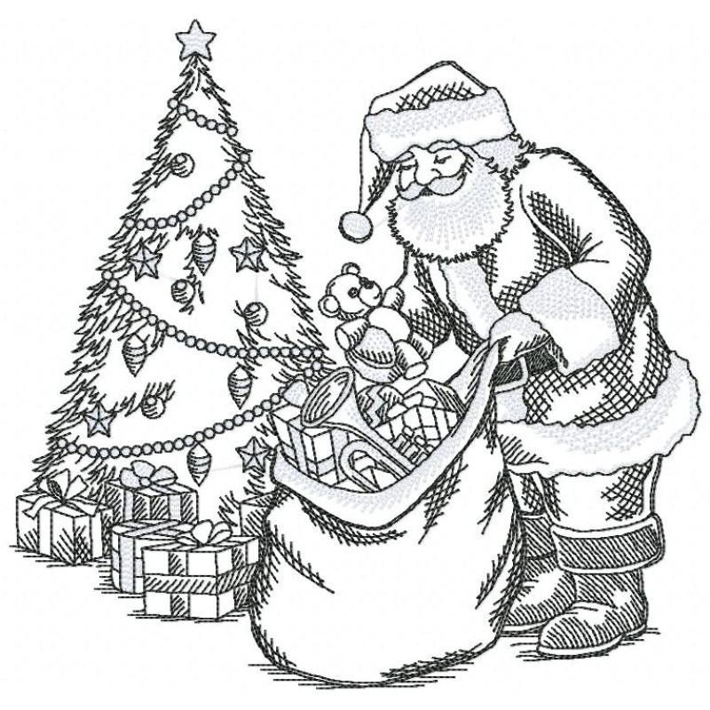 Santa Gift Bags Christmas Embroidery Design