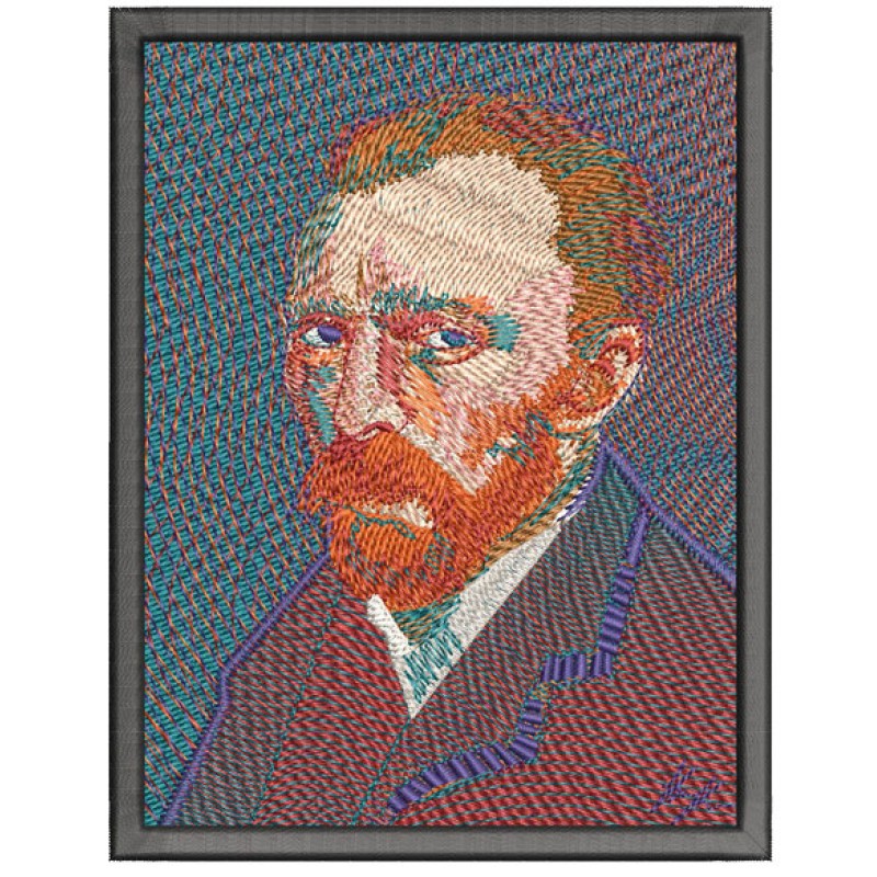 Vincent Van Gogh - Self Portrait Embroidery Design 2 Sizes