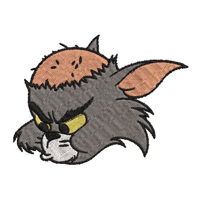 Jerry laughing to tom cat head Embroidery Design