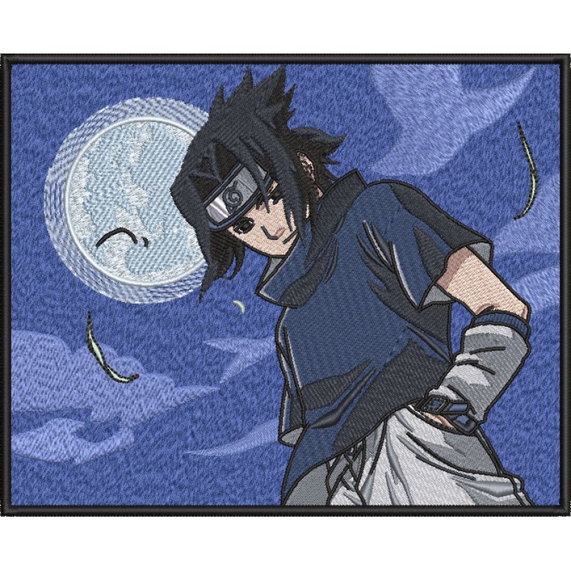 Sasuke Moon Embroidery Design 4 Sizes
