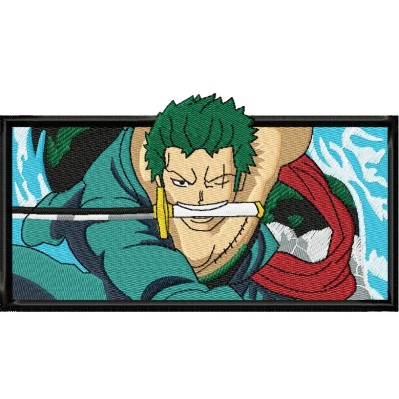 Zoro Boxed Embroidery Design 3 Sizes