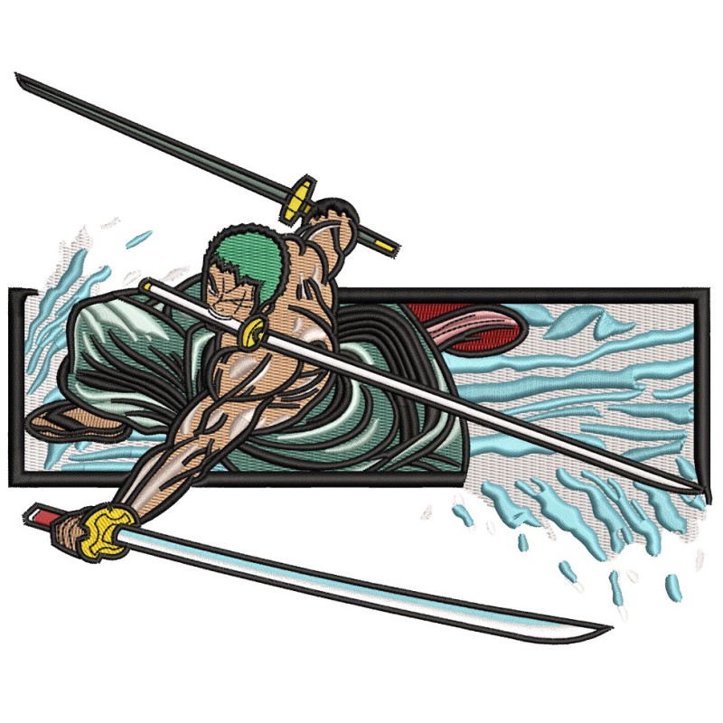 Swords Surf ZORO Embroidery Design 4 Sizes
